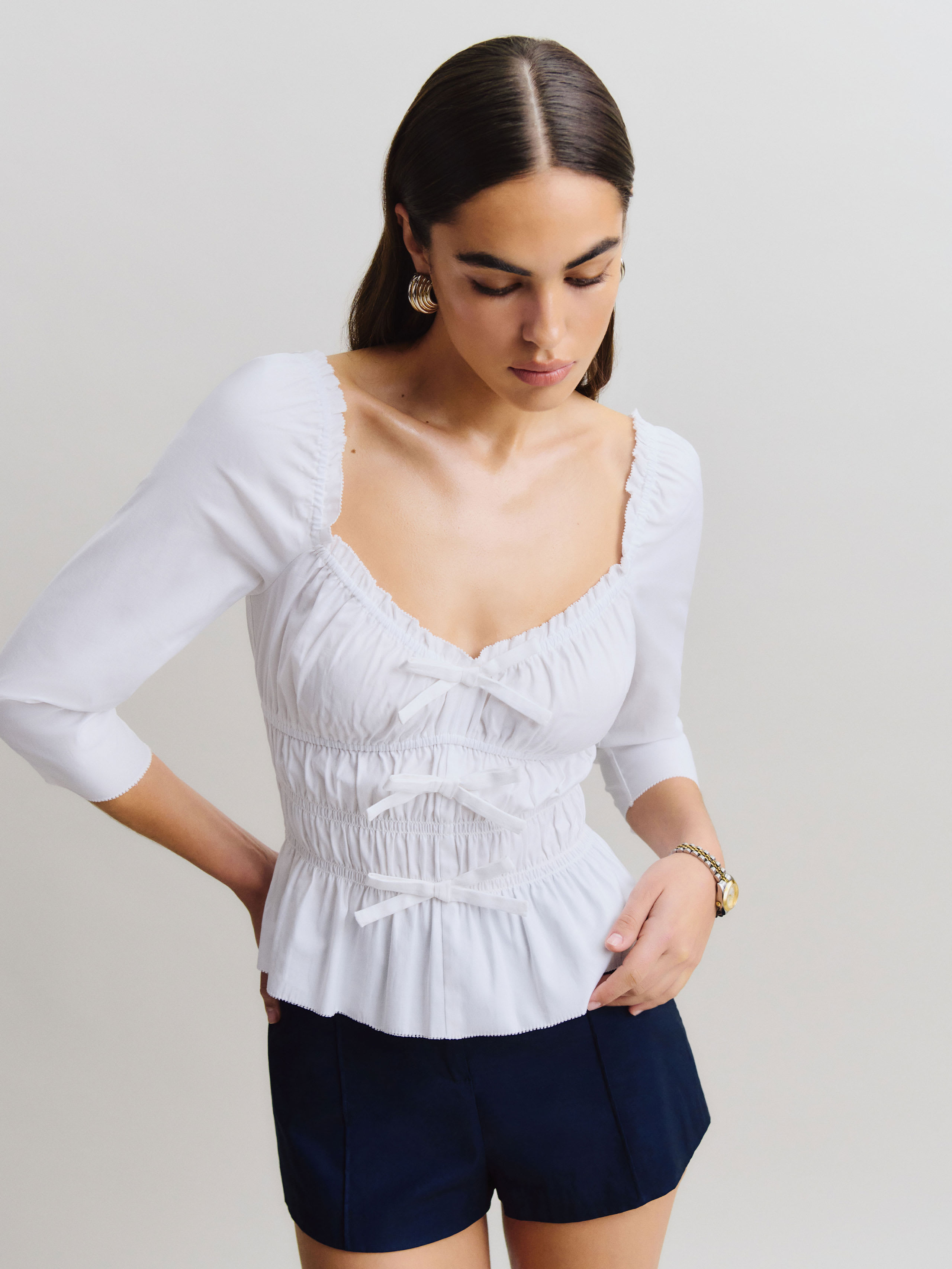 Reformation Lauryn Top In Bright White | ModeSens
